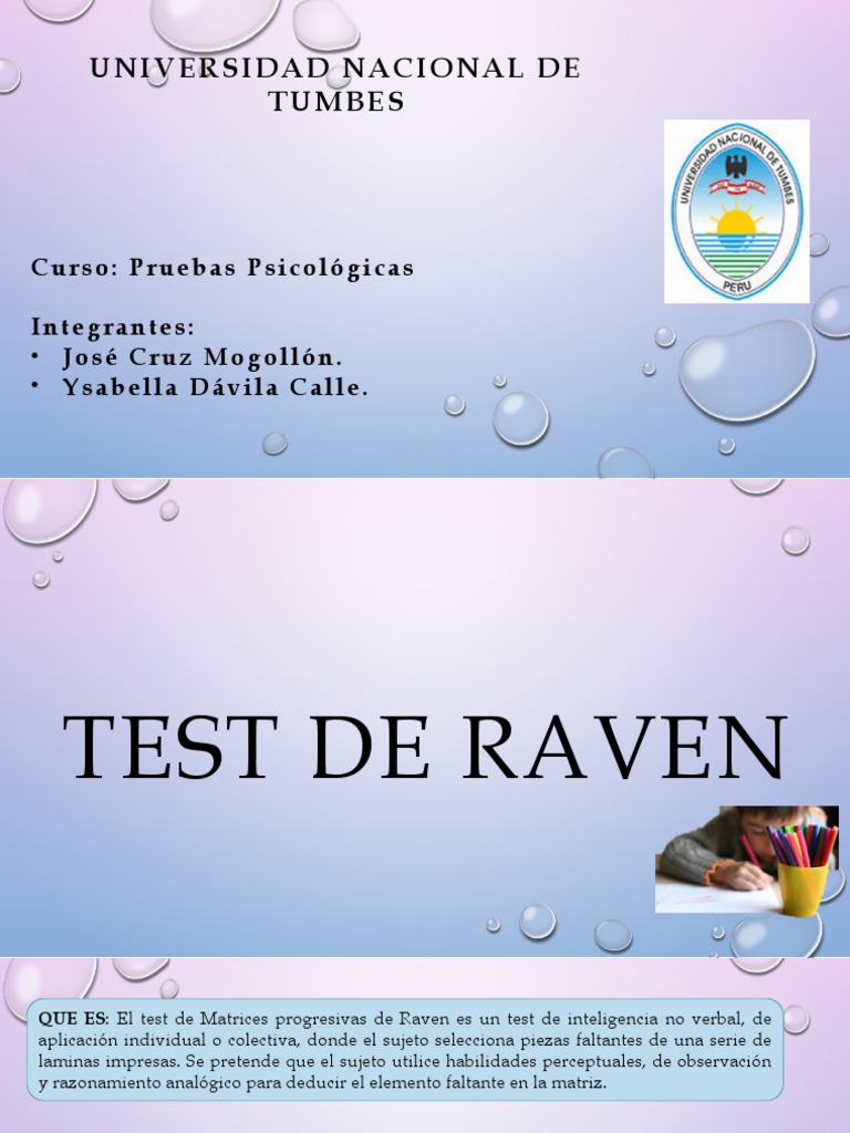 Test de Raven Exposicion | Descargar gratis PDF | Inteligencia ...