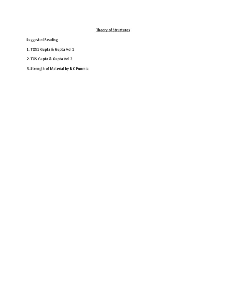 Theory of Structures: Key Readings | PDF