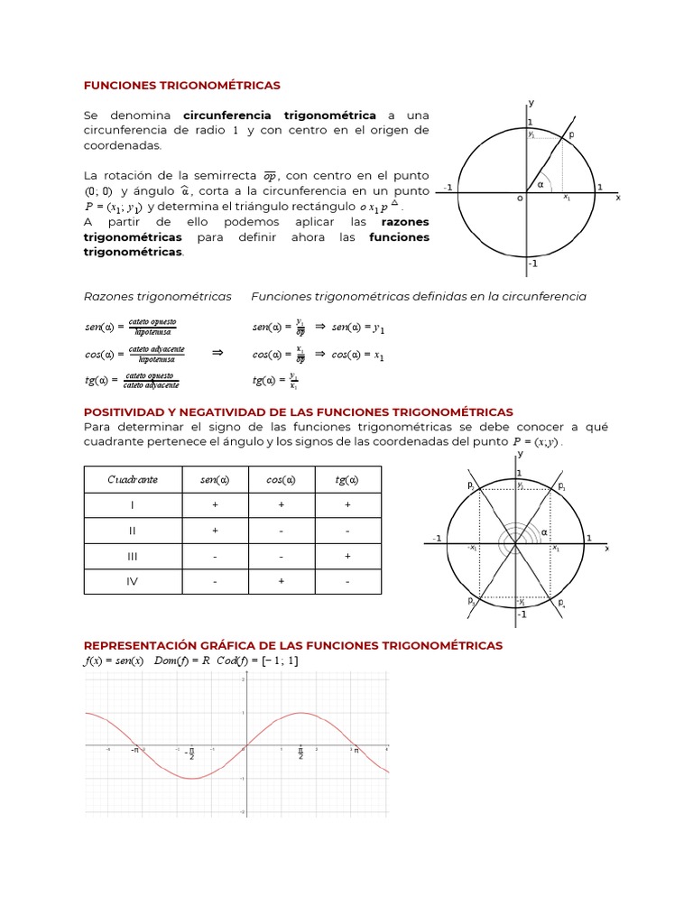 Funciones Trigonométricas | PDF | Funciones trigonométricas | Trigonometría