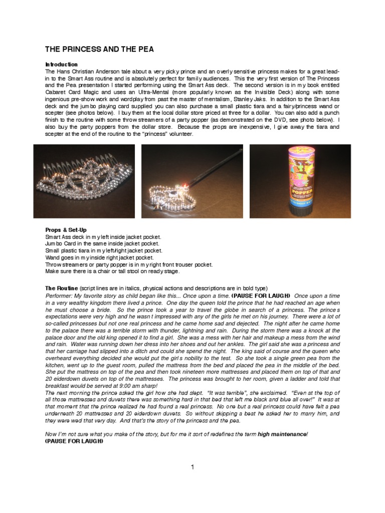 Princess & The Pea Script | PDF | Leisure