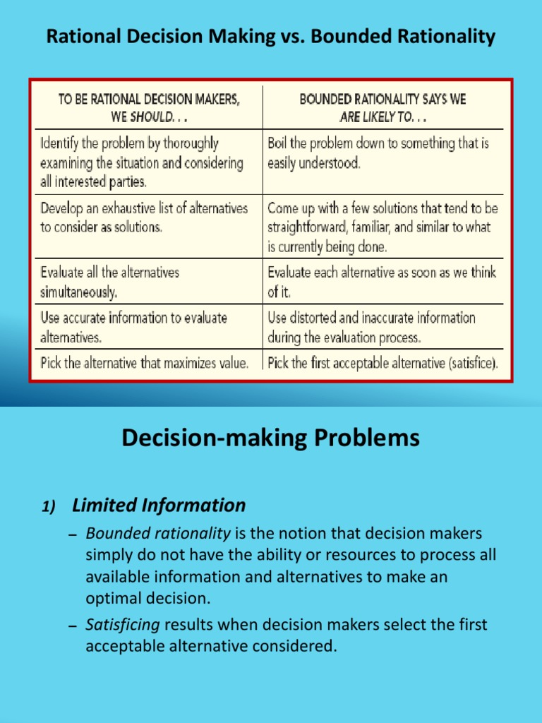 Rational Decision Making vs. Bounded Rationality | PDF