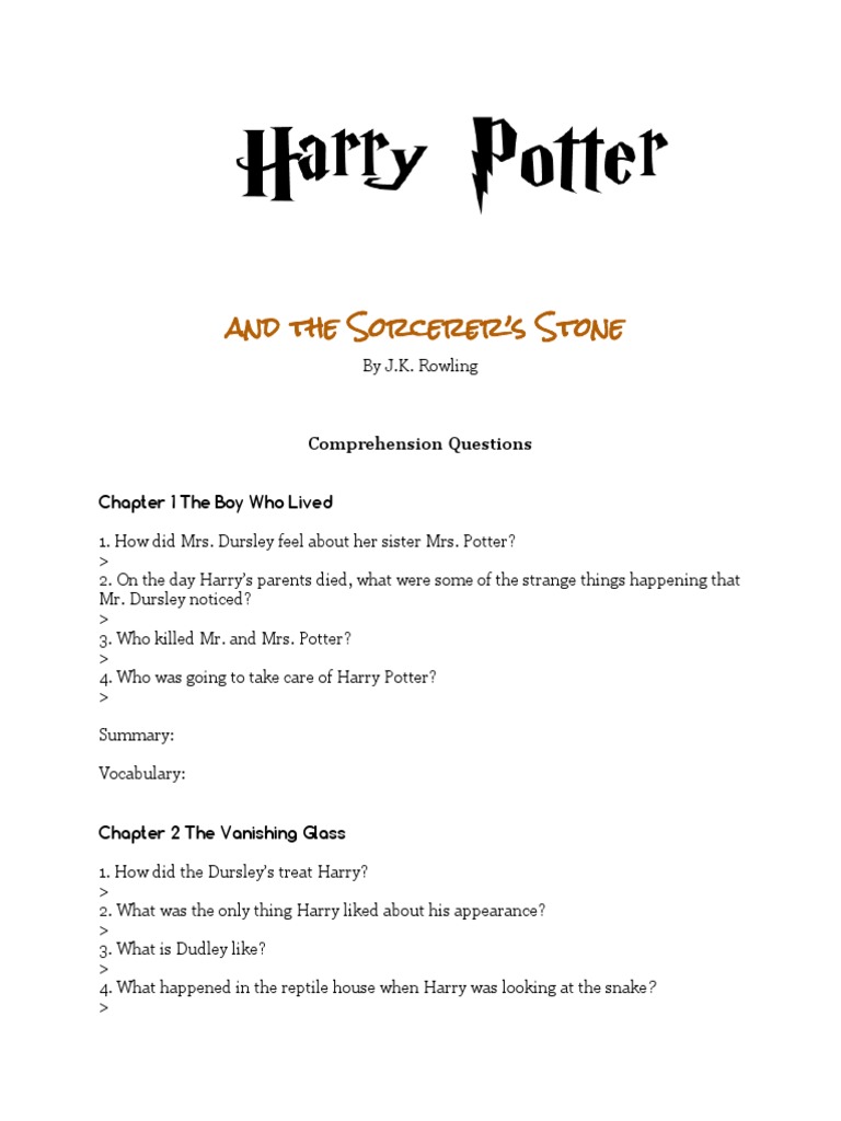 Sorcerer’S Stone Pdf _ Harry Potter and the Sorcerer’s Stone: Study ...