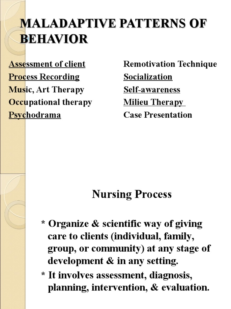 Maladaptive Patterns Orientation | PDF | Communication | Psychotherapy