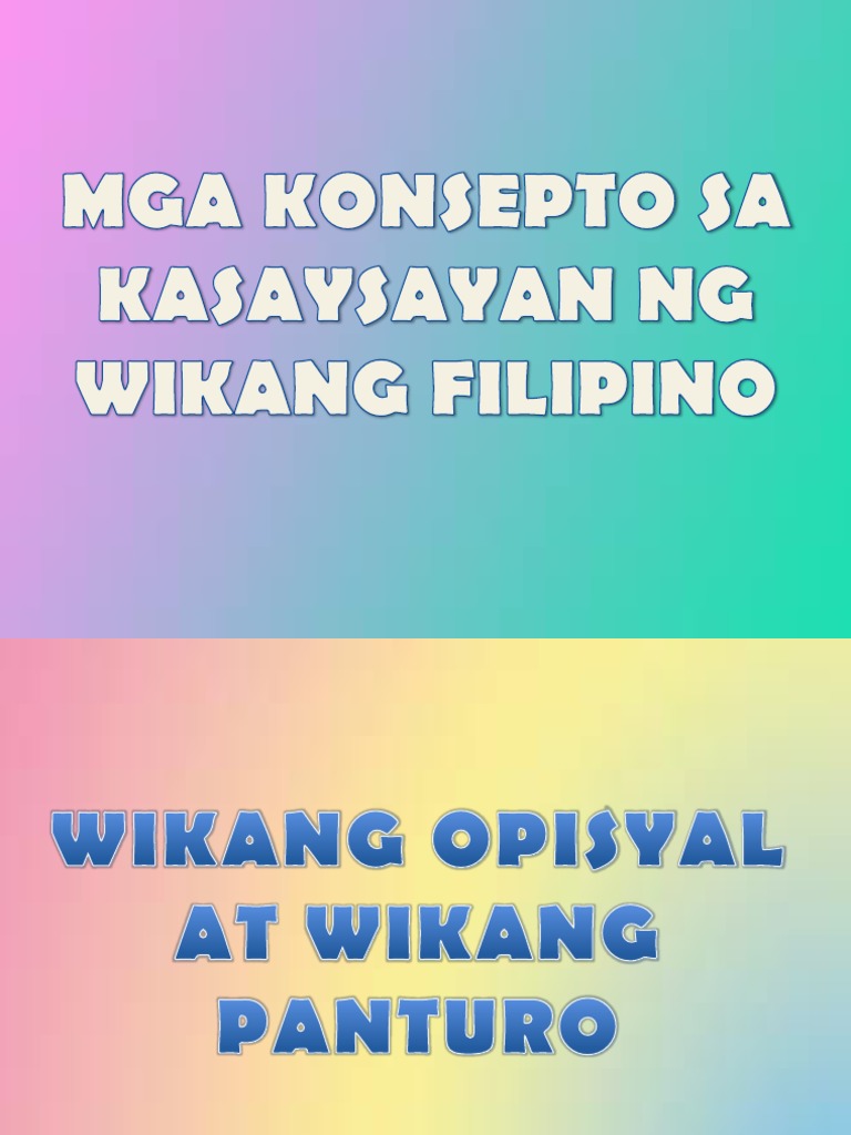 2 - Wikang Opisyal at Wikang Panturo | PDF