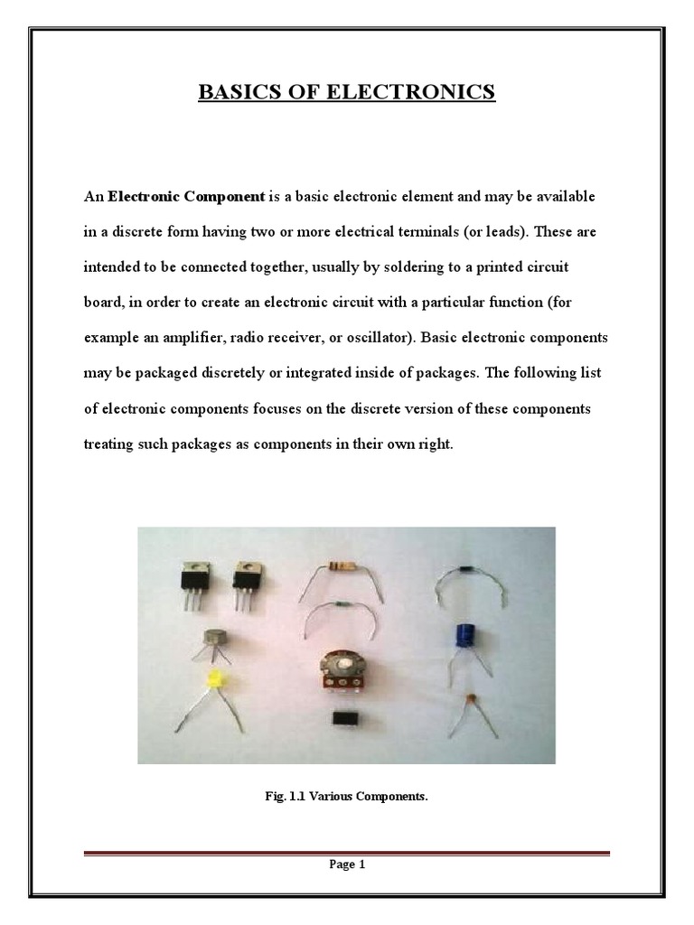 Basics of Electronics | Download Free PDF | Electronic Component ...
