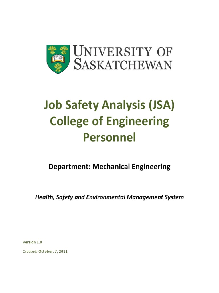 JSA - Office and Administrative Activities Mech Eng Ver 1.0 Oct 19 ...