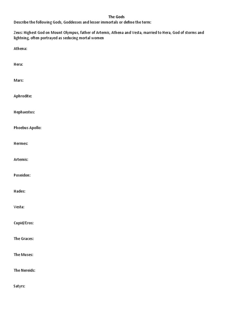 Overview of Greek Gods and Myths | PDF