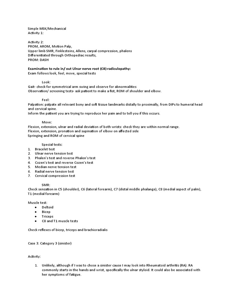 MSK Examination and Assessment Guide | PDF