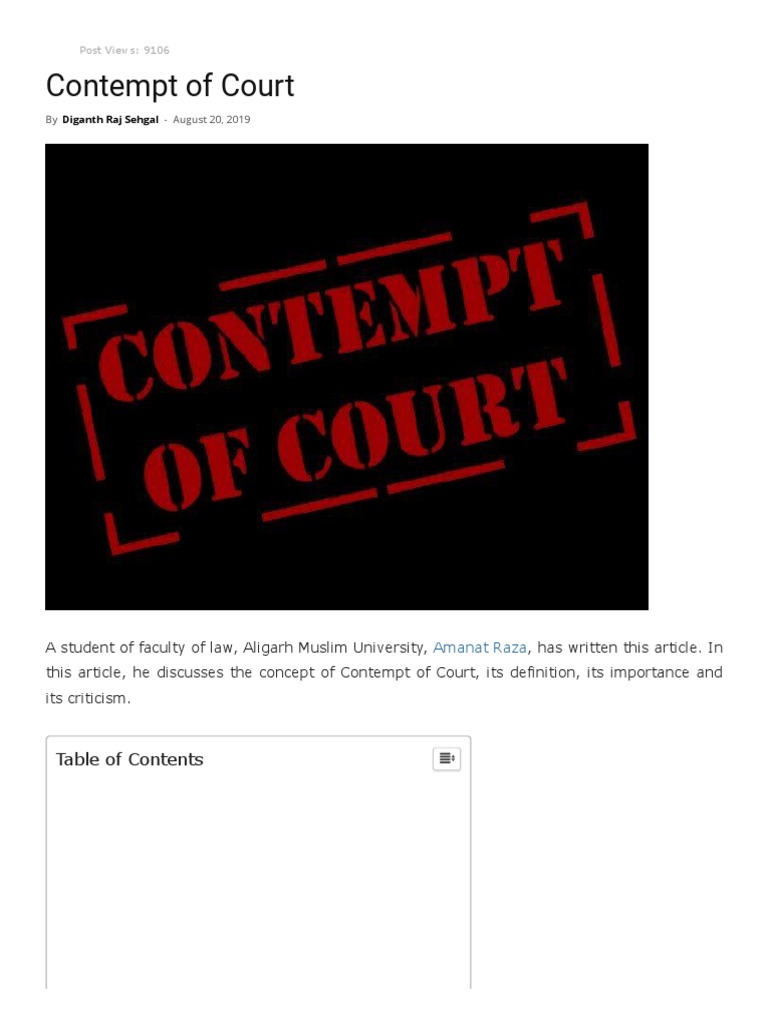 Contempt of Court - Ipleaders | PDF | Contempt Of Court | Defamation