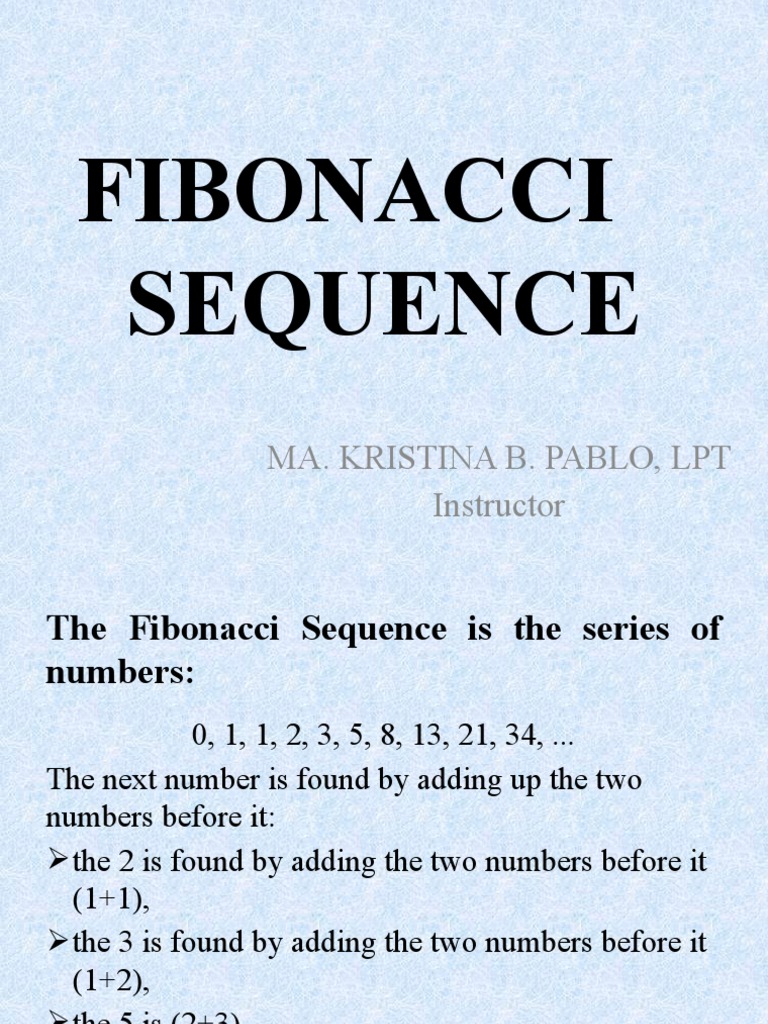Fibonacci 3 | PDF | Elementary Mathematics | Mathematical Concepts