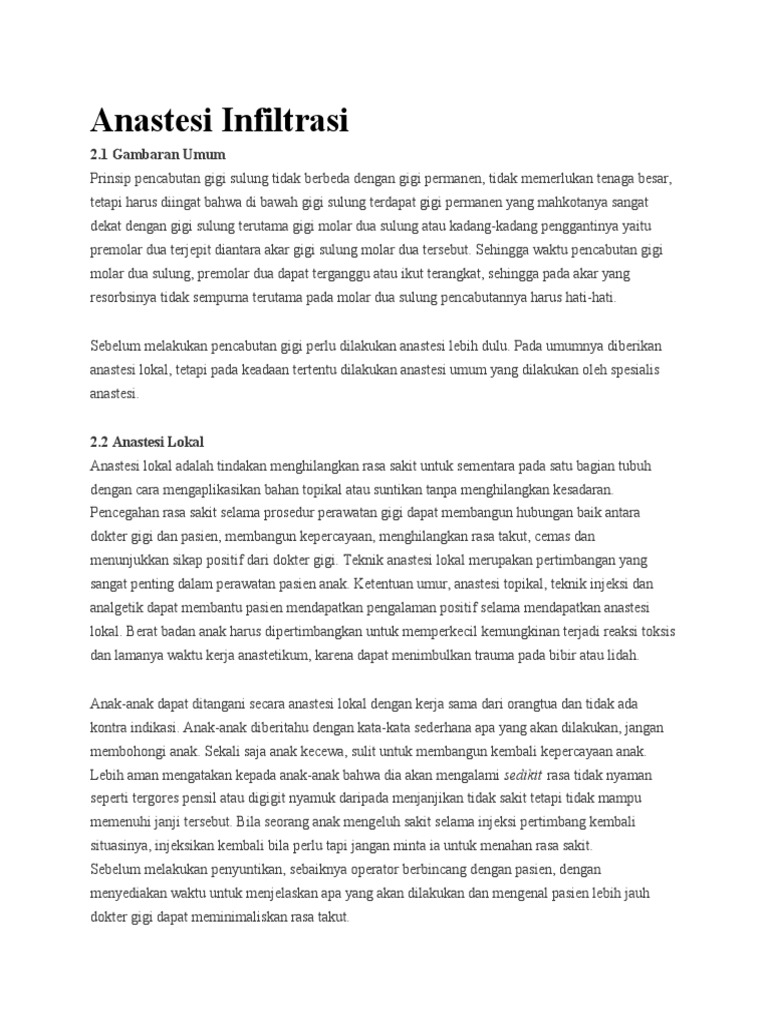 Anastesi Infiltrasi | PDF