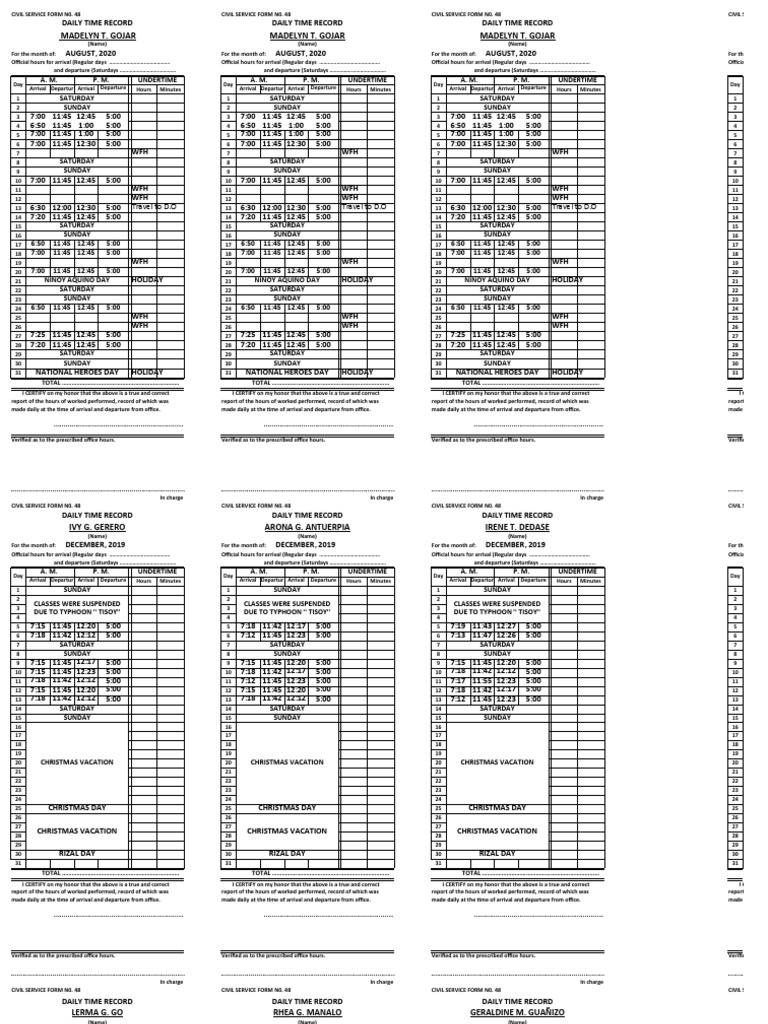 SCHOOL-DTR - Sample | PDF | Observances | December Observances