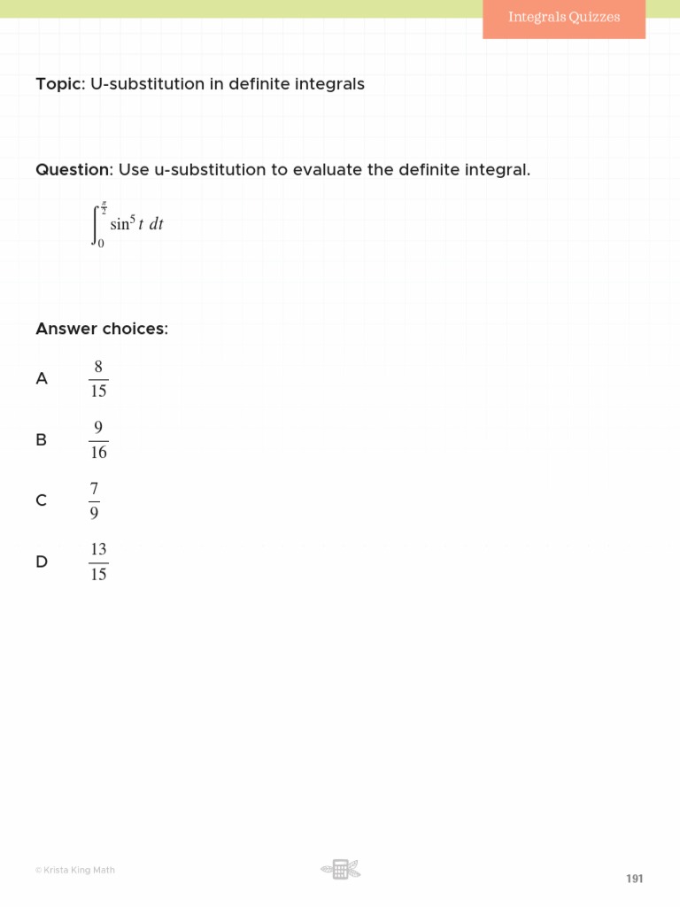 047 U-Substitution-In-Definite-Integrals | PDF | Integral ...