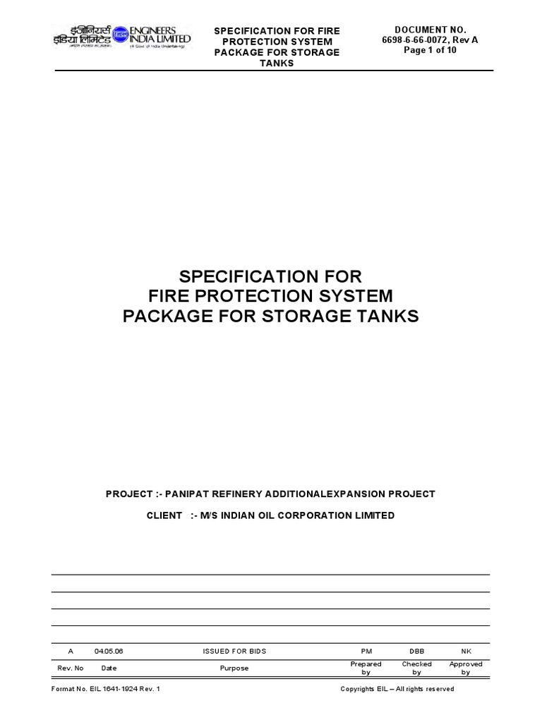 Specification For Fire Protection System | PDF | Specification ...