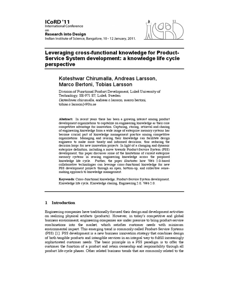 Leveraging Cross Functional Knowledge Fo PDF | PDF | Product Lifecycle ...