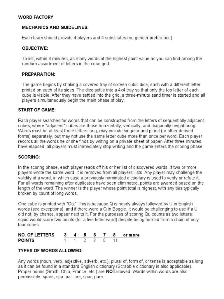 Word Factory: Mechanics and Guidelines | PDF | Language Mechanics | Syntax