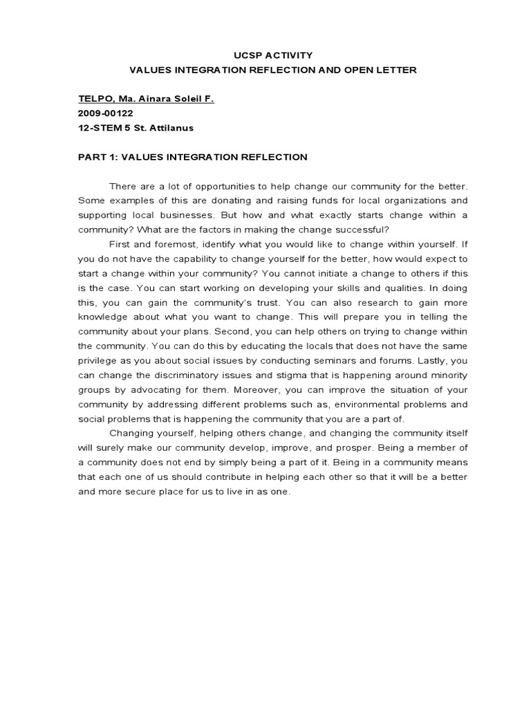 Values Integration and Open Letter | PDF | Policy | Business