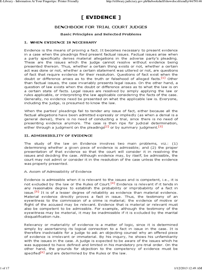 Evidence SC Benchbook PDF | PDF | Witness | Testimony