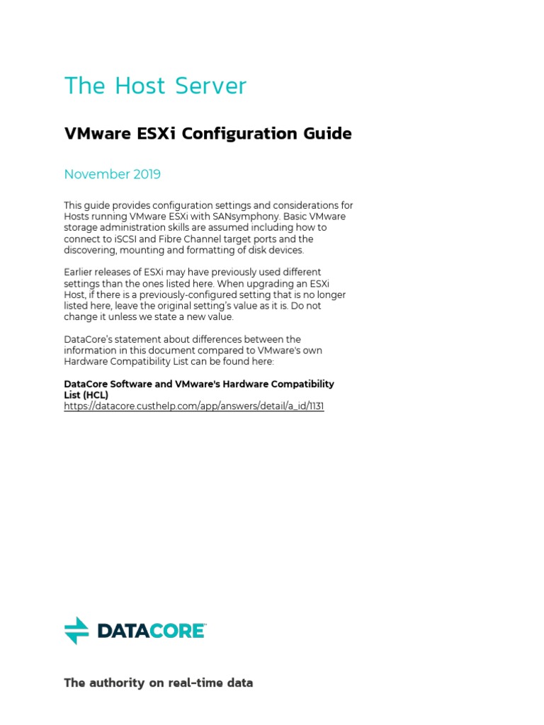 The Host Server: Vmware Esxi Configuration Guide | PDF | V Mware | Computer Networking