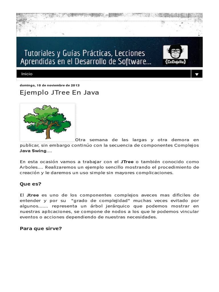 Ejemplo Jtree en Java - HTML | PDF | Java (lenguaje de programación ... Ejemplo Jtree en Java - HTML | PDF | Java (lenguaje de programación ...