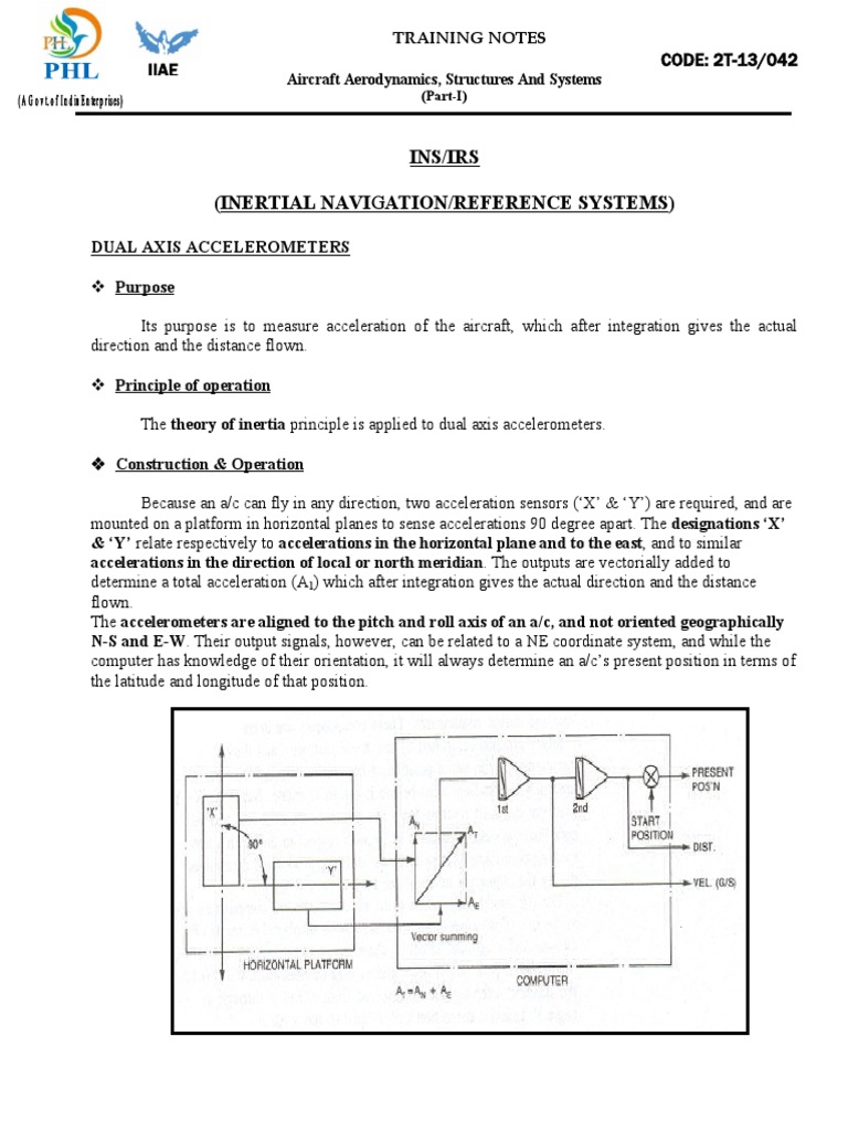 Aircraft Navigation Systems Guide | PDF | Inertial Navigation System | Accelerometer