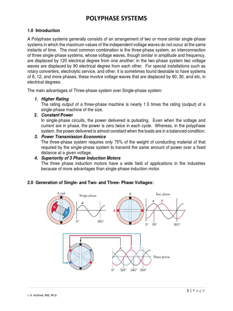 Polyphase Systems: 1. Higher Rating | PDF | Quantity | Electrical ...