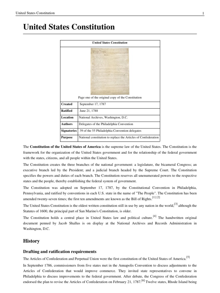 United States Constitution | PDF | United States Constitution | U.S. State