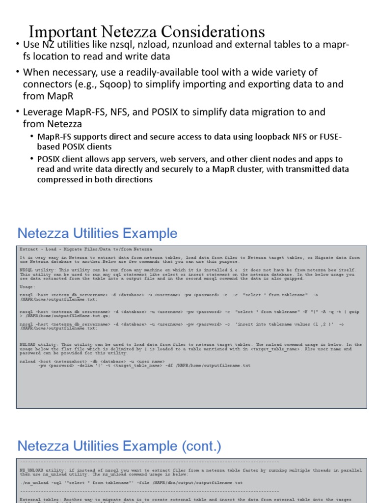 Important Netezza Considerations | PDF | Databases | Information Technology