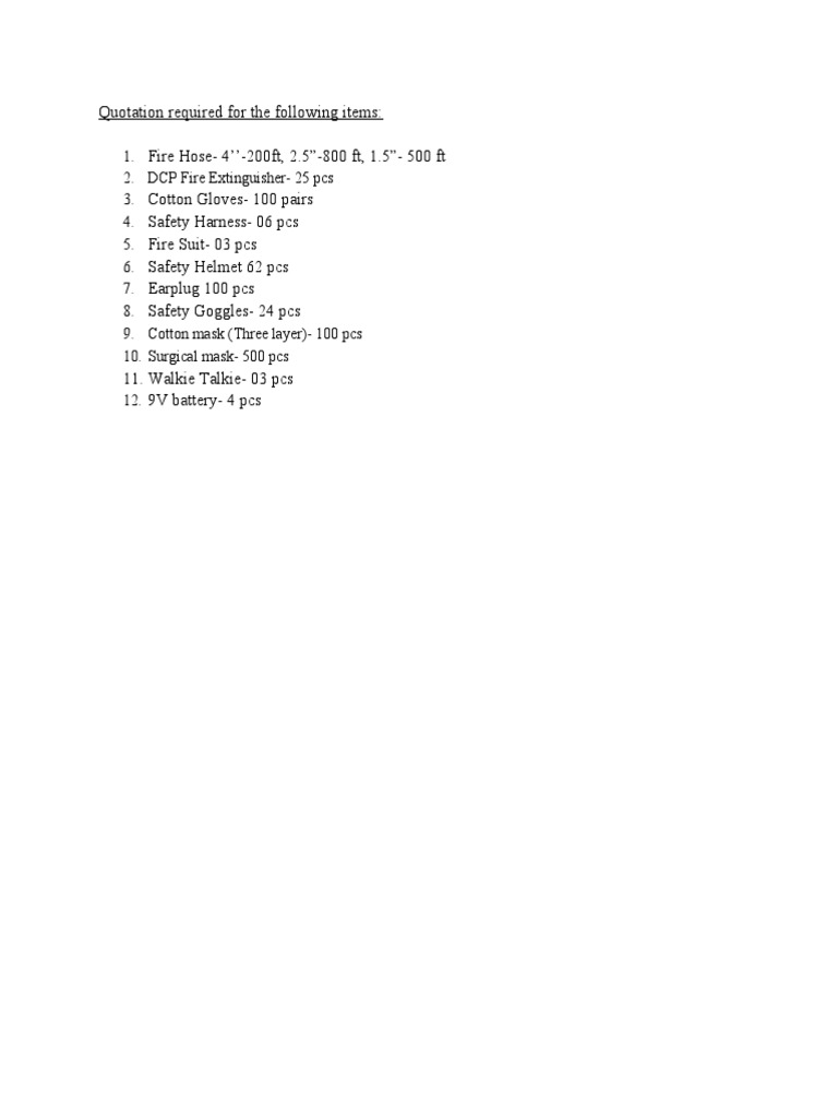 Quotation Required | PDF