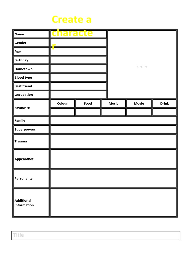 Create A Character Template | PDF