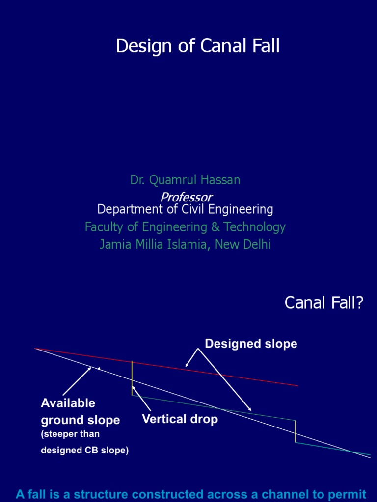 Canal Fall Design and Types Explained | PDF | Brick | Canal