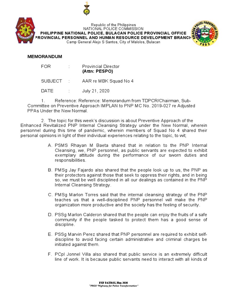 Memorandum | PDF | Police | National Security