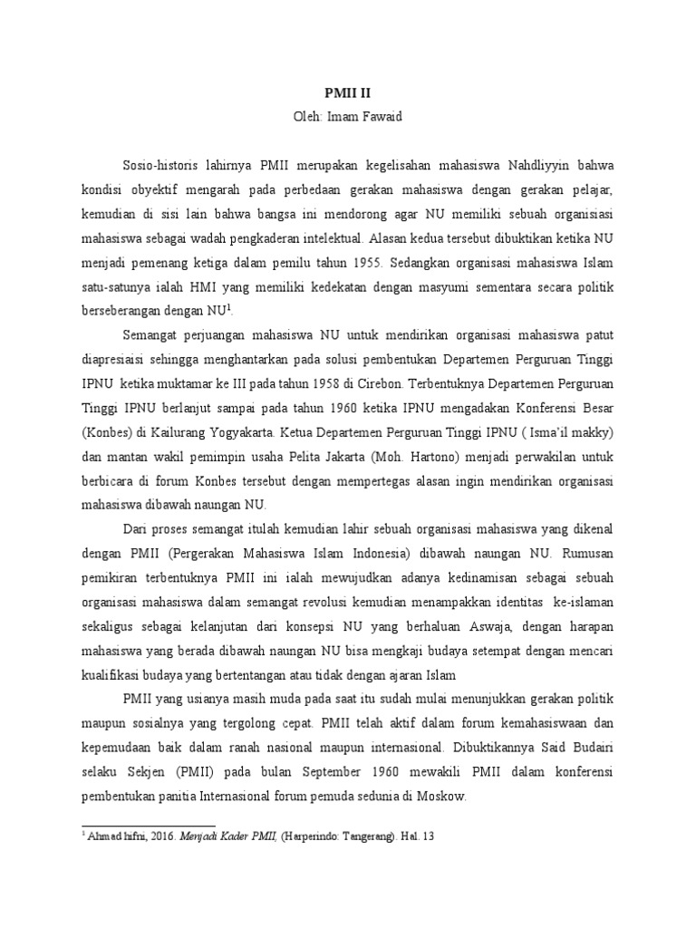PMII Dan Gerakan Mahasiswa | PDF