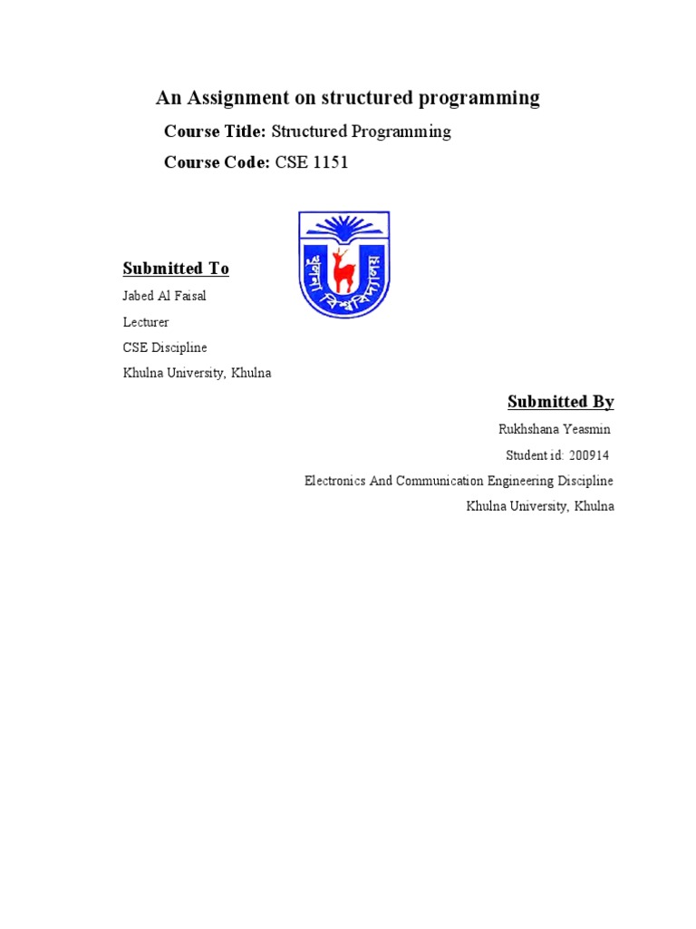 Structured Programming Assignment | PDF | Integer (Computer Science) | Recursion