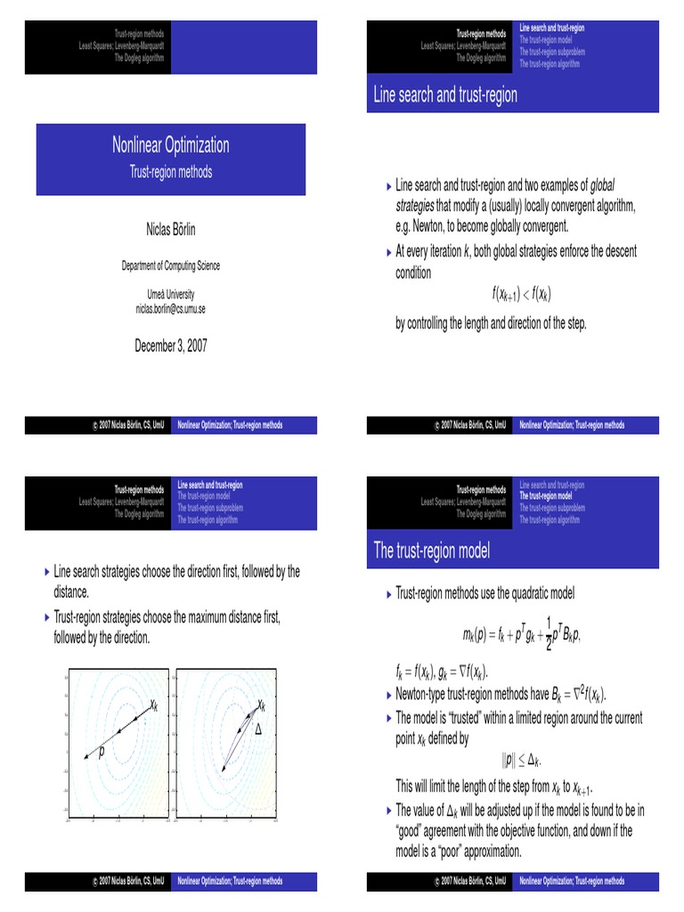 Line Search and Trust-Region | PDF | Least Squares | Mathematical ...
