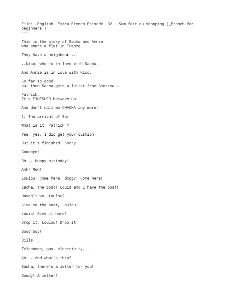 (SubtitleTools - Com) - English - Extra French Episode 02 - Sam Fait Du ...
