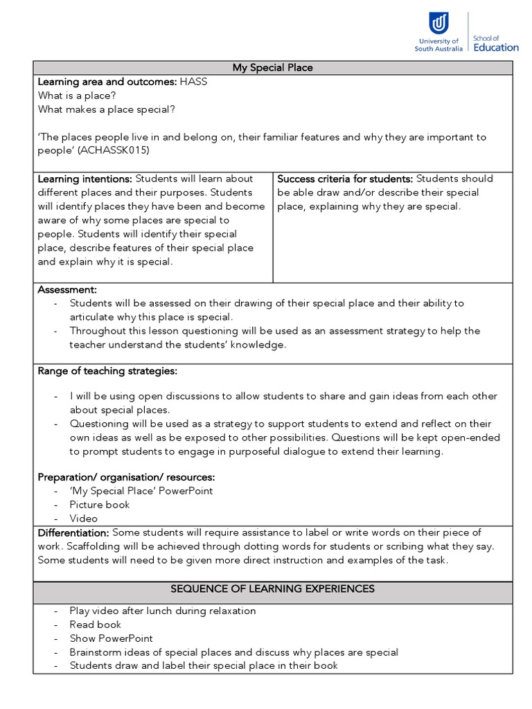 My Special Place | PDF