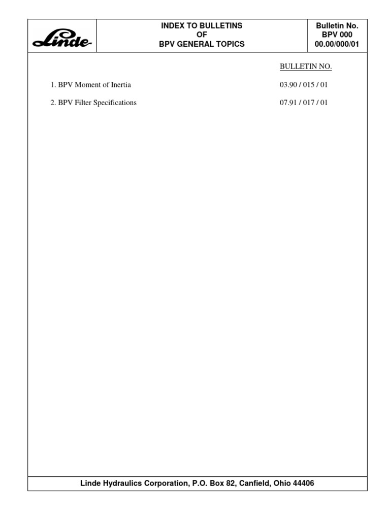 BPV Gen Sect Index | PDF | Technology & Engineering