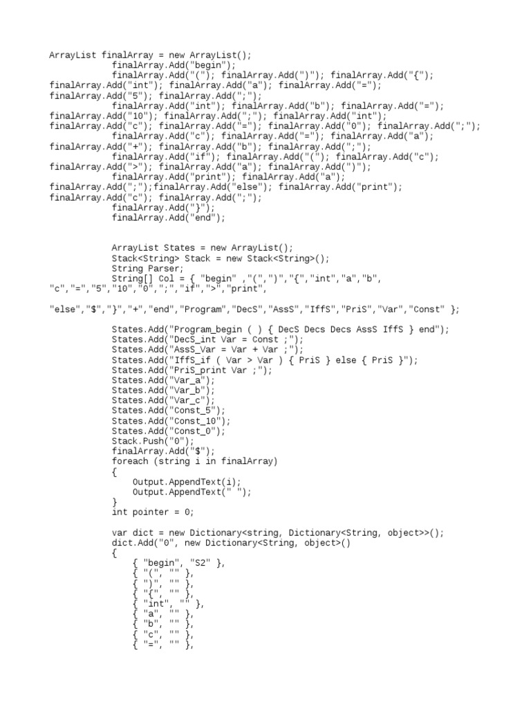 Slr1 Code Pdf Parsing Syntax Logic 