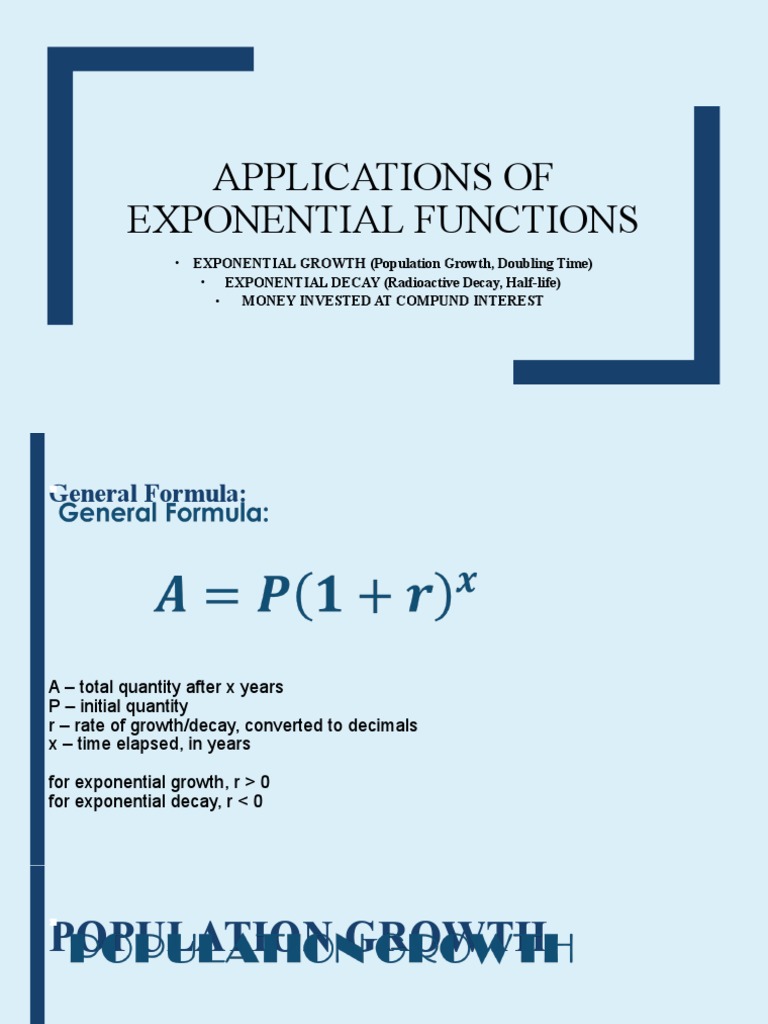 Applications of Exponential Functions | PDF | Radioactive Decay | Interest