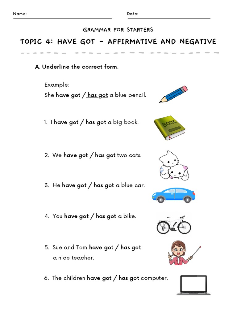 Grammar For Starters - Have Got | PDF | Career & Growth | Language Arts ...