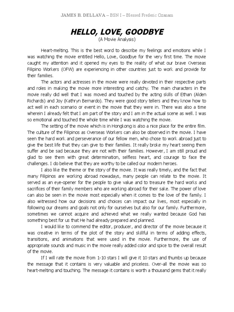 Hello, Love, Goodbye: JAMES B. DELLAVA - BSN I - Blessed Frederic ...