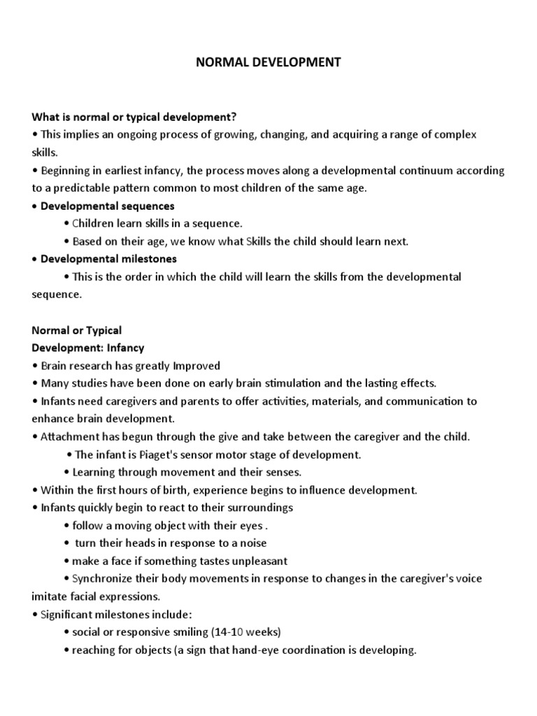 What Is Normal or Typical Development? | PDF | Developmental Psychology ...