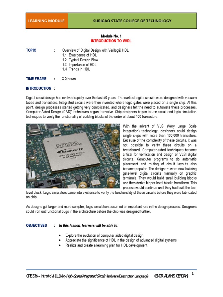 VHDL Module 2020 - 1 PDF | PDF | Hardware Description Language | Logic Synthesis