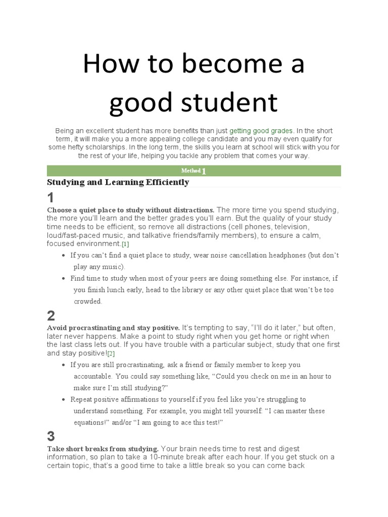 Tips for Becoming a Good Student | PDF | Human Communication ...