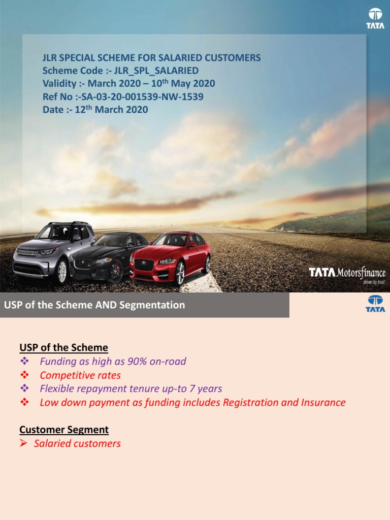 JLR Special Scheme For Salaried Customers | PDF | Loans | Mortgage Loan