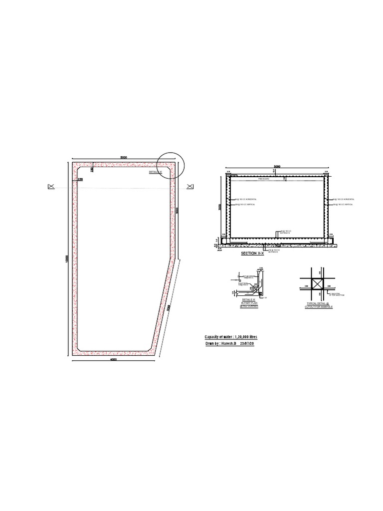 Large Water Tank Reinforcement Details | PDF