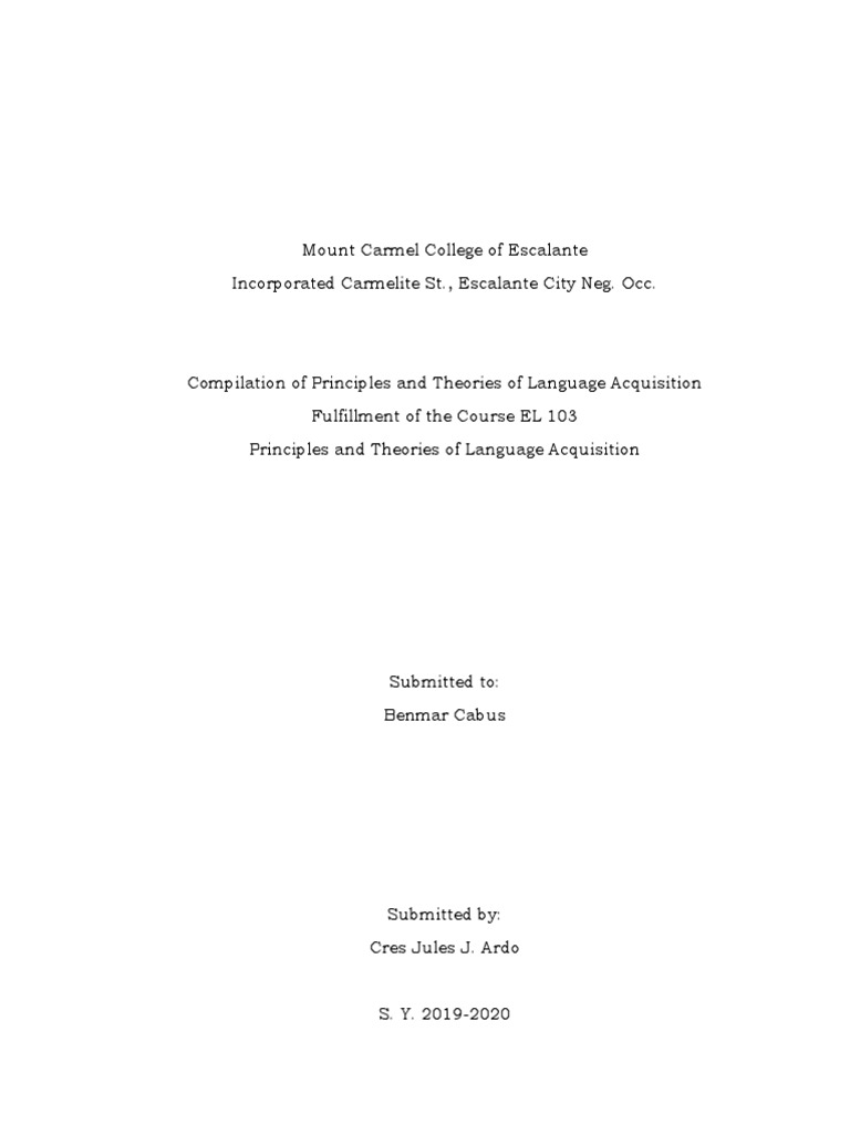DEFINITION TITLE PAGE Mount Carmel College of Escalante | PDF