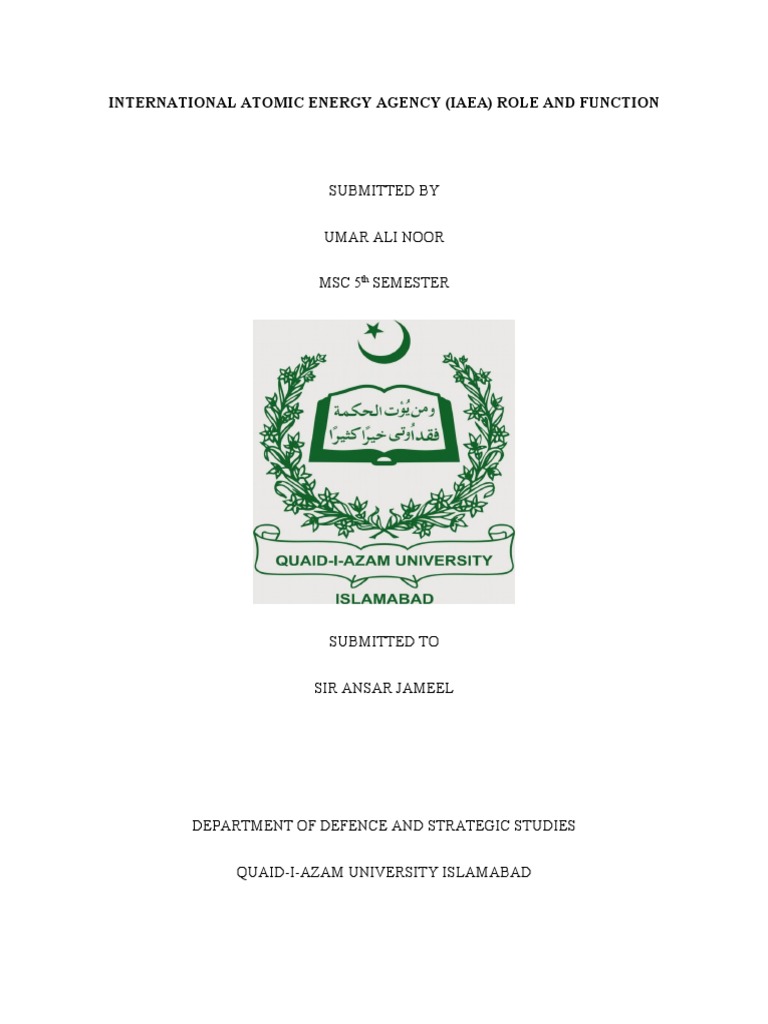 Iaea Role and Function | PDF | Nuclear Proliferation | Treaty On The ...