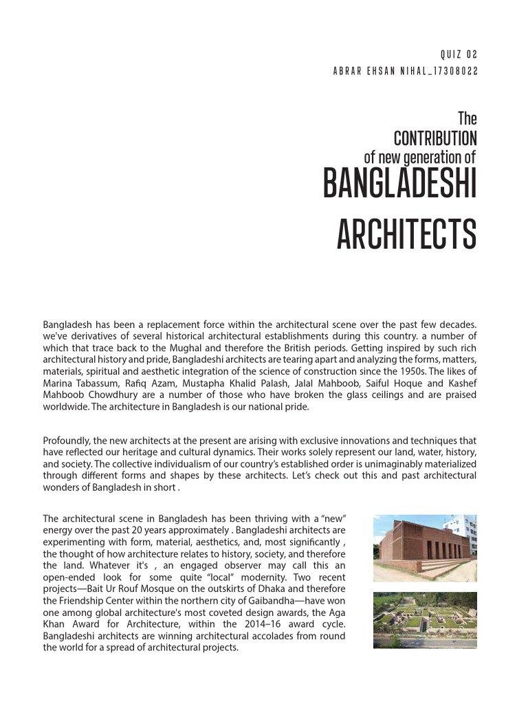 Quiz 02 - Abrar Ehsan Nihal - 17308022 | PDF | Bangladesh